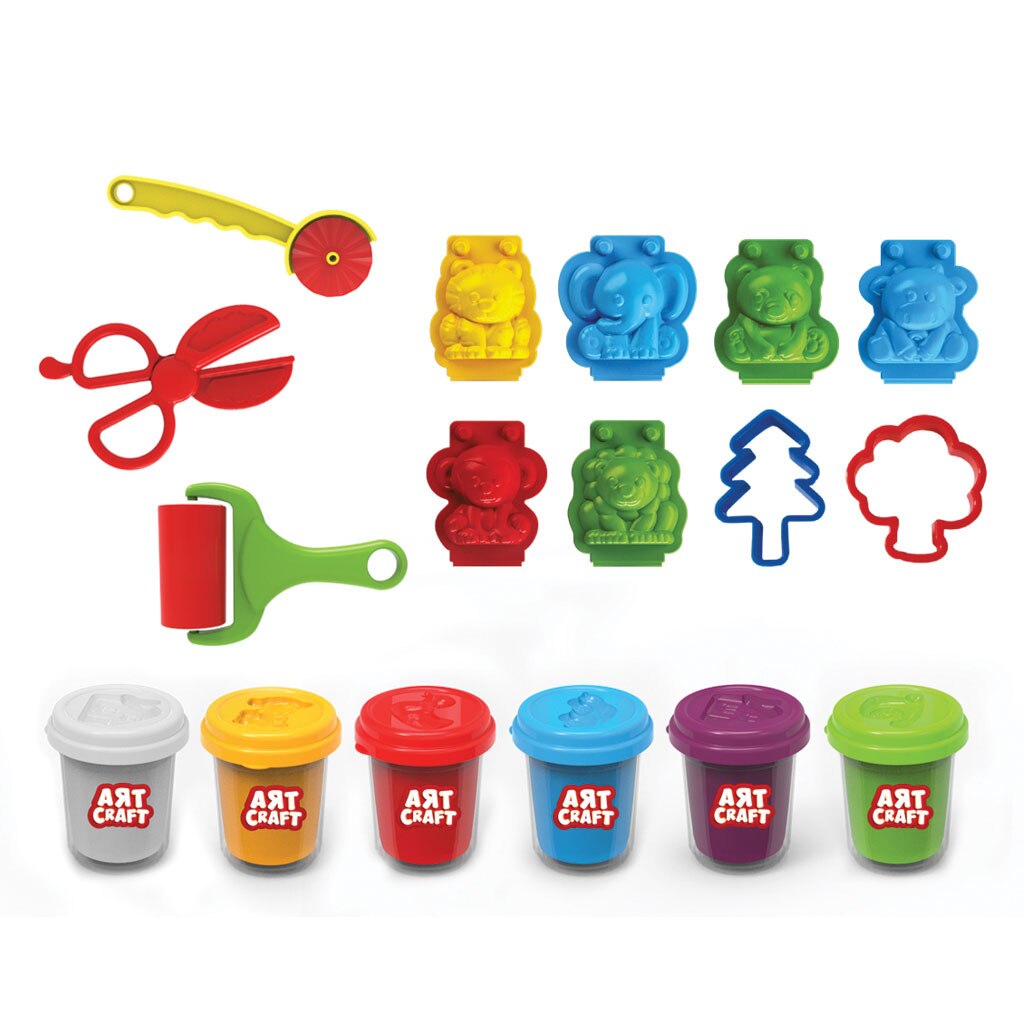 Set Creativ, Plastilina Art Craft 3D, Model Animale, Include 6 Cutii cu ...