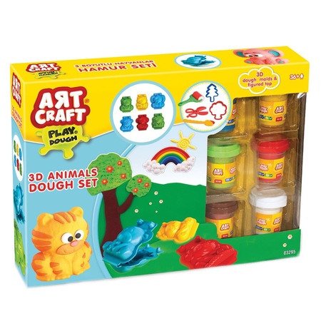 Set Creativ, Plastilina Art Craft 3D, Model Animale, Include 6 Cutii cu ...