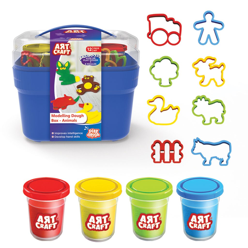 Set Creativ, Plastilina Art Craft, Model Animale, Include 4 Cutii cu ...