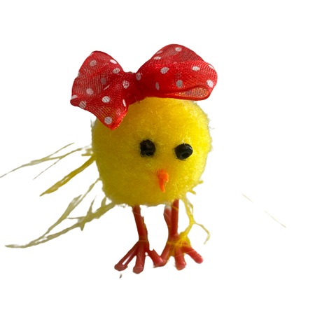 Pui decorativ cu panglica, Textil, 4 cm, Galben - eMAG.ro