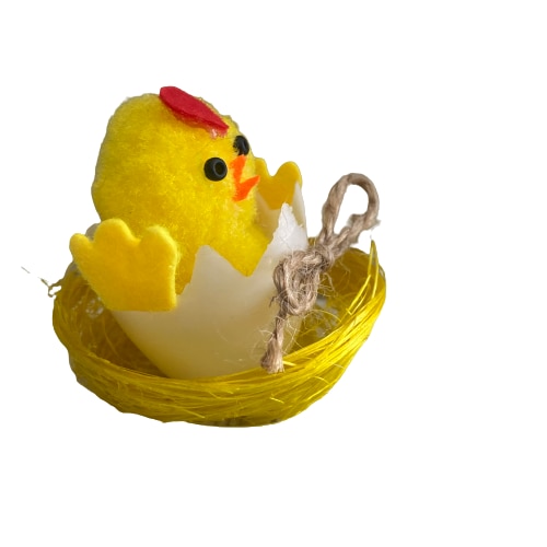 Pui decorativ in cuib, Pasla, 5x5 cm, Galben - eMAG.ro