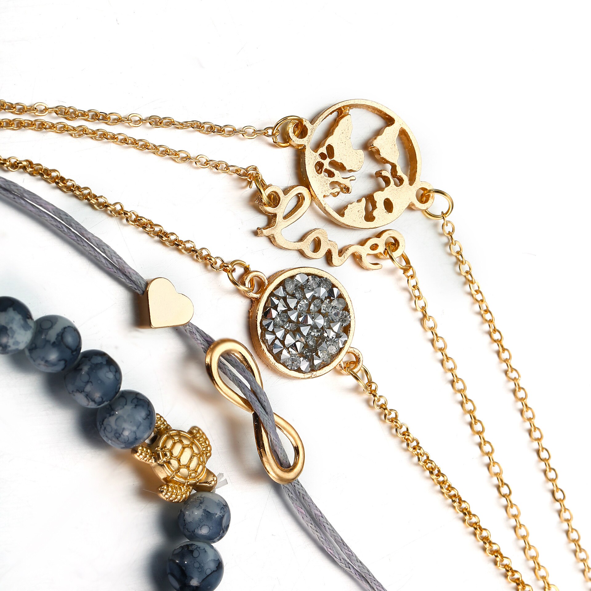 Set 5 de bratari, stil boho, harta, broasca testoasa - eMAG.ro