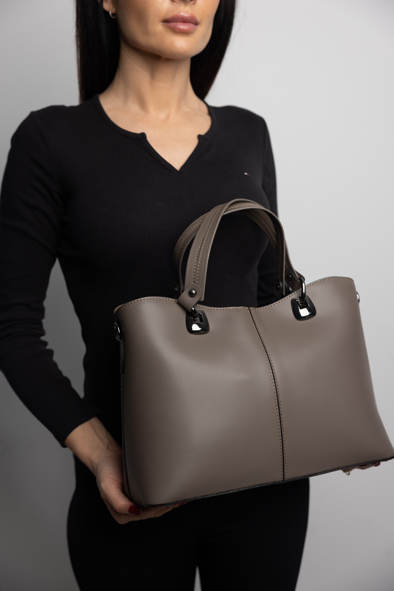 Poseta dama, piele, Toro Nero, Vera, Taupe - eMAG.ro