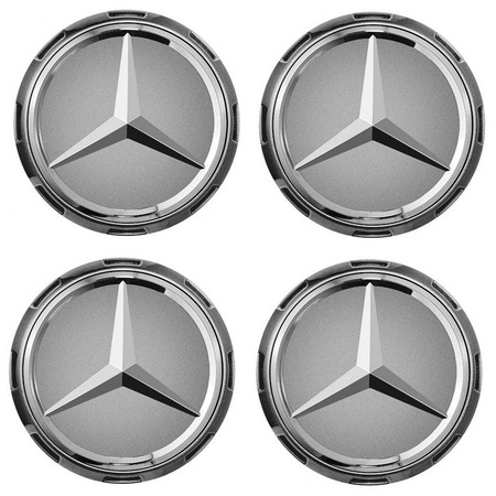 Set 4 Capace roti cu sigla Mercedes Benz, AMG, 75mm, Gri Inchis - eMAG.ro