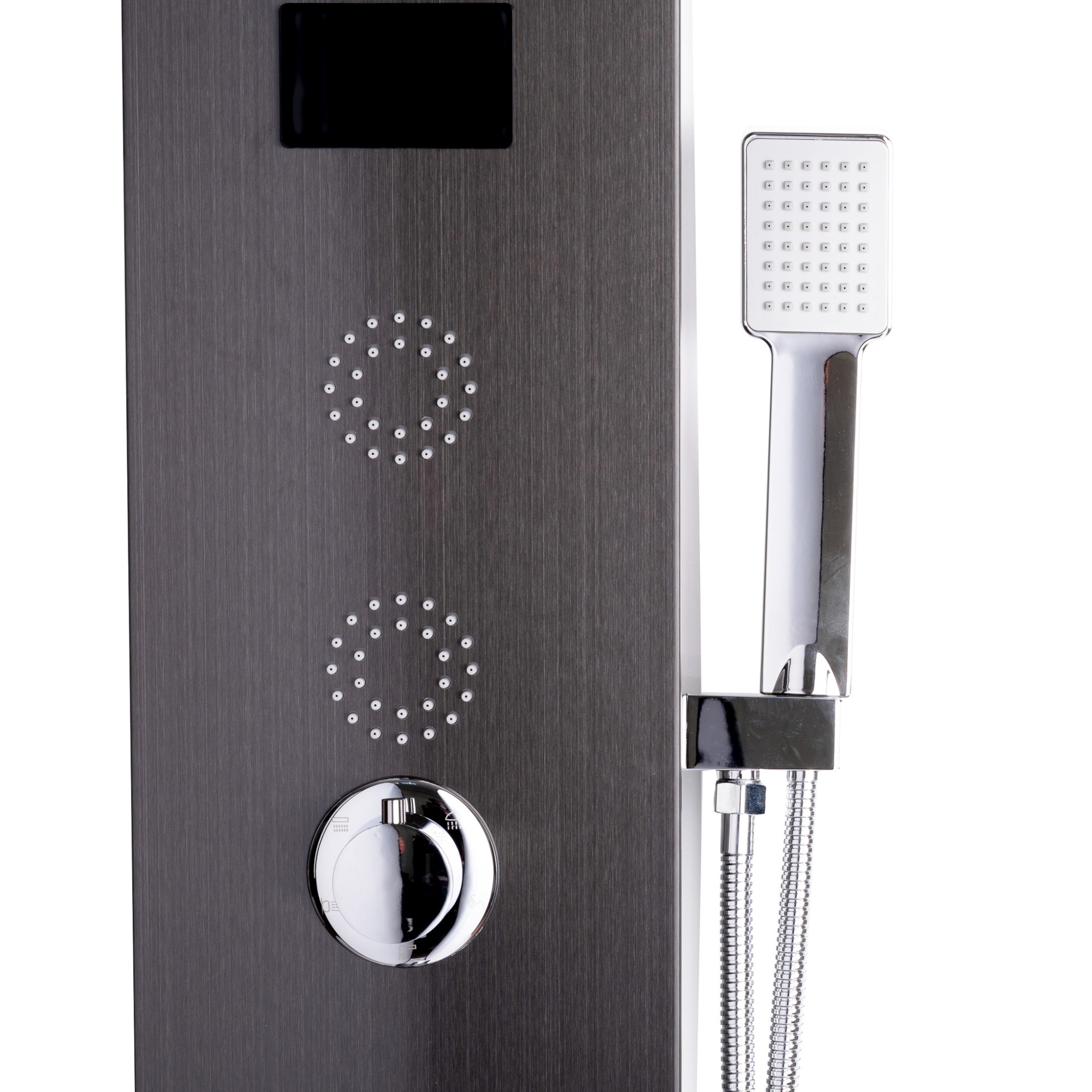 Panou dus TRENDY’S, cu hidromasaj inox 5 functii Digital Thermo Black ...