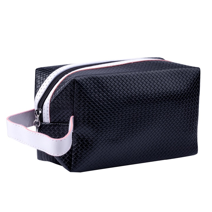 Portfard din piele ecologica Sela Boomb Mania negru - eMAG.ro