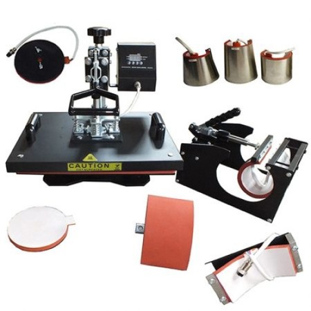 Presa termica sublimare, COMBO 8 IN 1, 8 platane, tricouri, sepci, cani ...