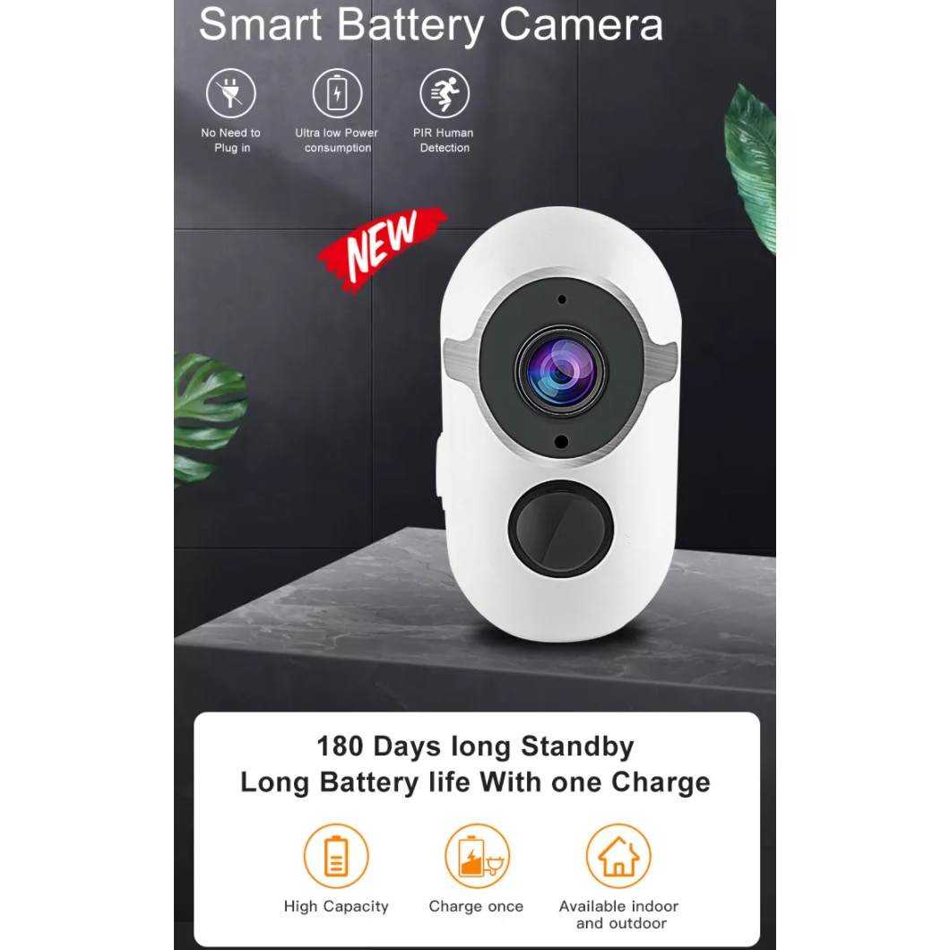 Mini Camera de Supraveghere Smart cu Panou Solar, Acumulator 6000mAH ...