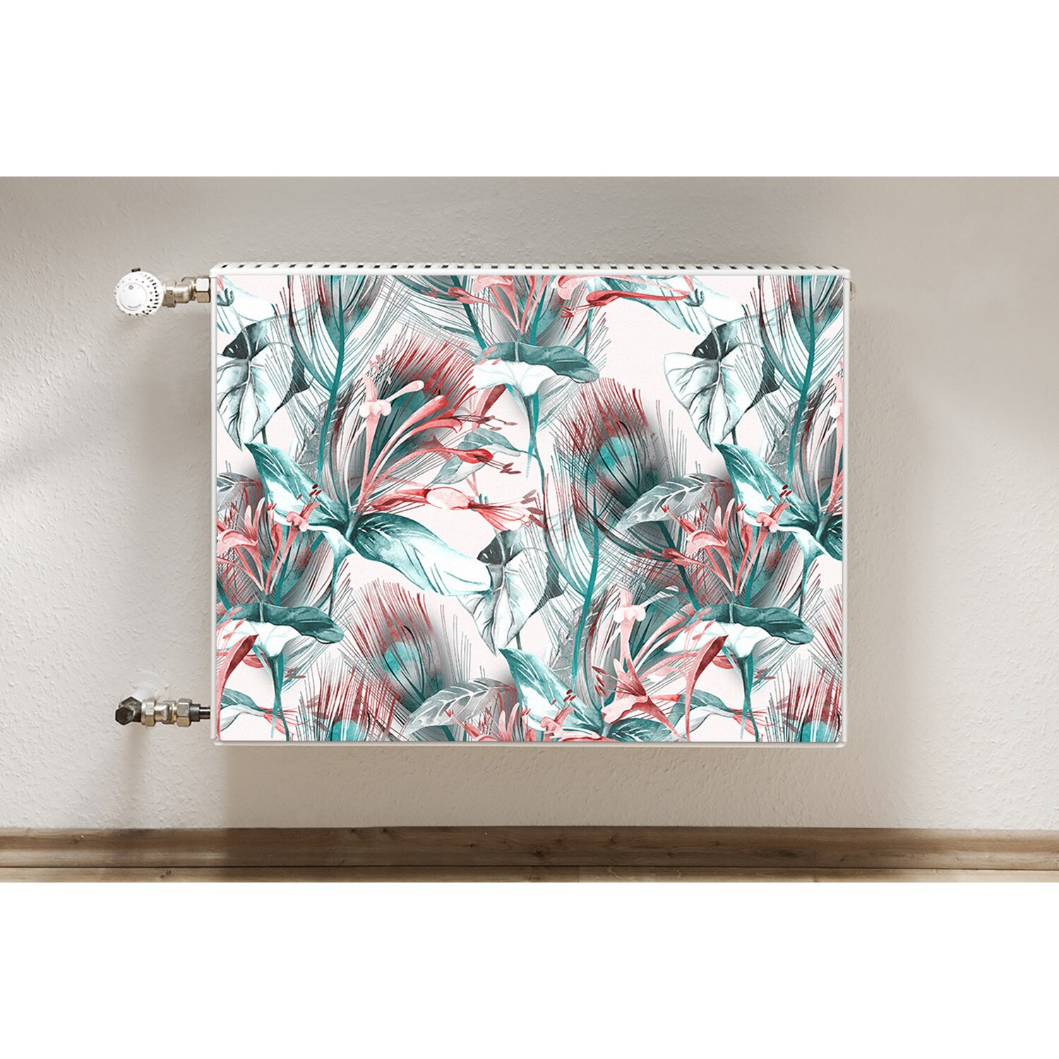 Magnet de Radiator (calorifer), Desen tropical, albastru, 80 cm x 60 cm ...