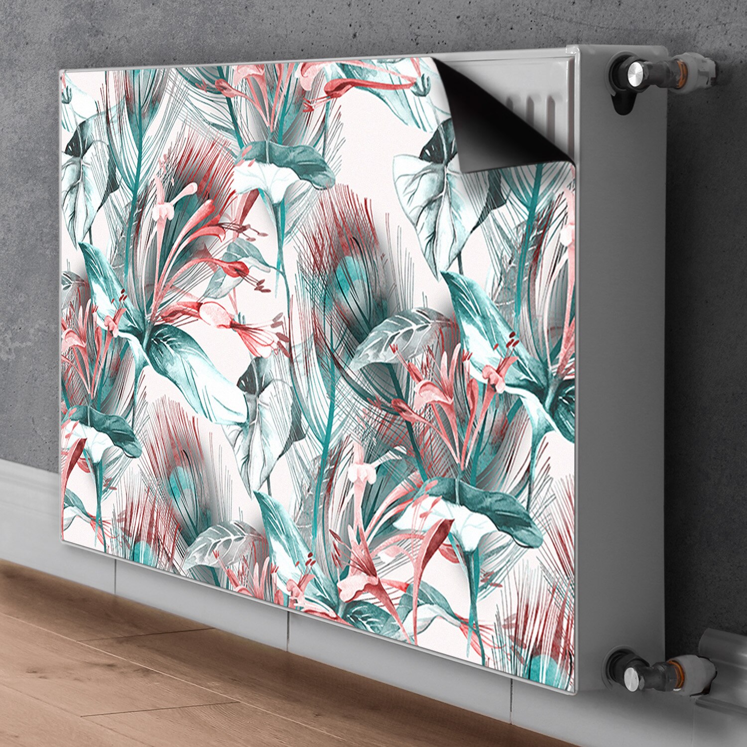 Magnet de Radiator (calorifer), Desen tropical, albastru, 80 cm x 60 cm ...