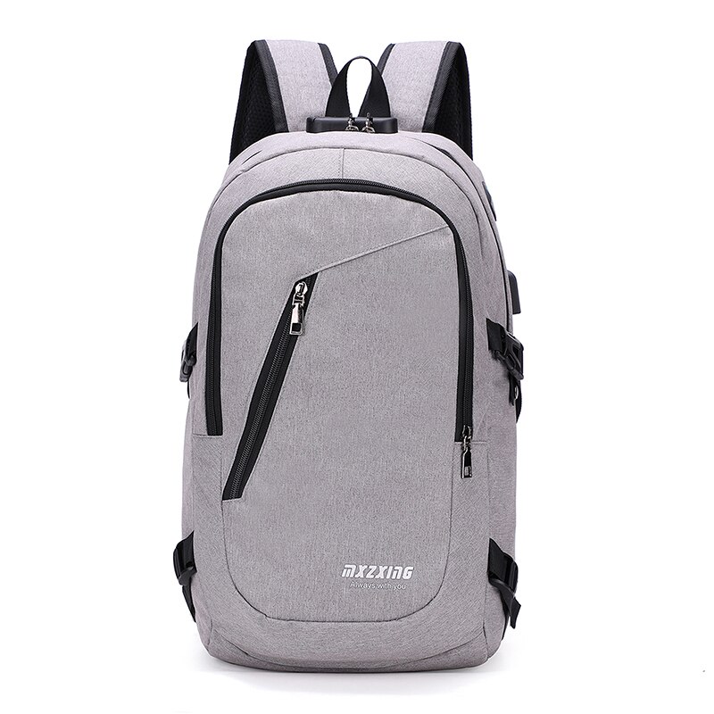 Ghiozdan cu sistem antifurt, port USB, 47 x 25 x 12 cm, gri - eMAG.ro
