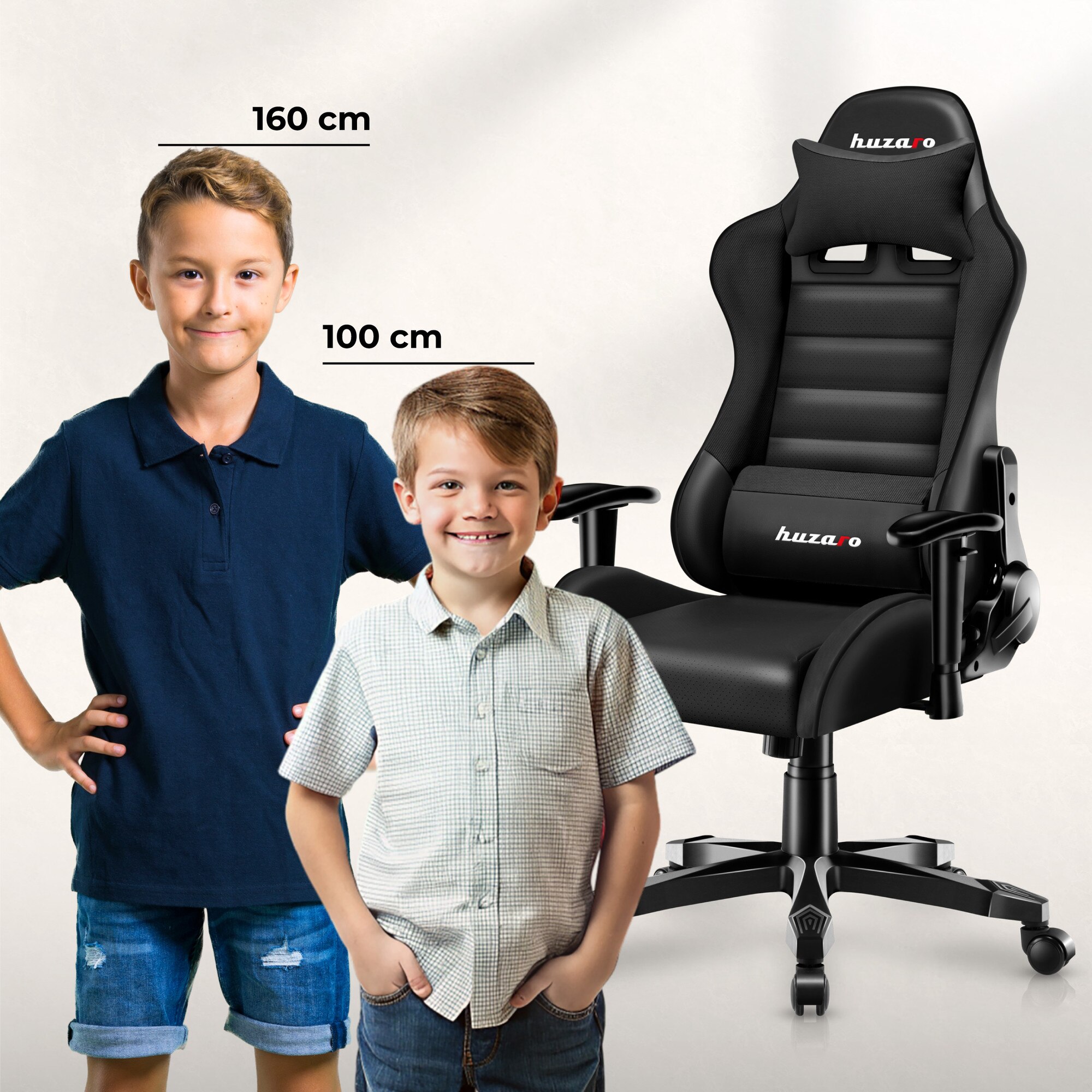 Scaun Gaming pentru copii Huzaro Ranger 6.0, Piele ecologica, Recliner ...