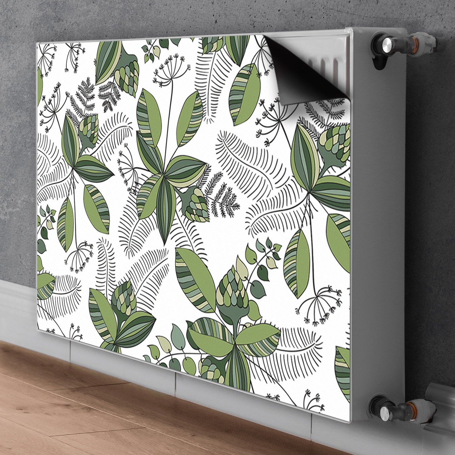 Magnet decorativ, Dreptunghi, Model Botanic, Verde, 110 cm x 60 cm ...