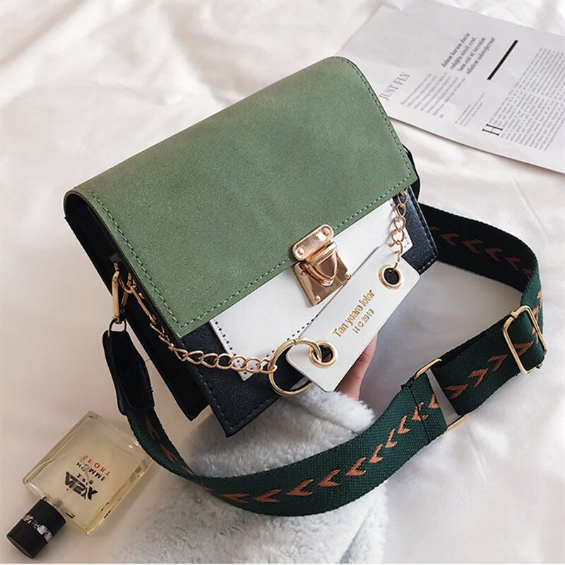 Geanta crossbody, Poliuretan, 16x19x6 cm, Verde - eMAG.ro