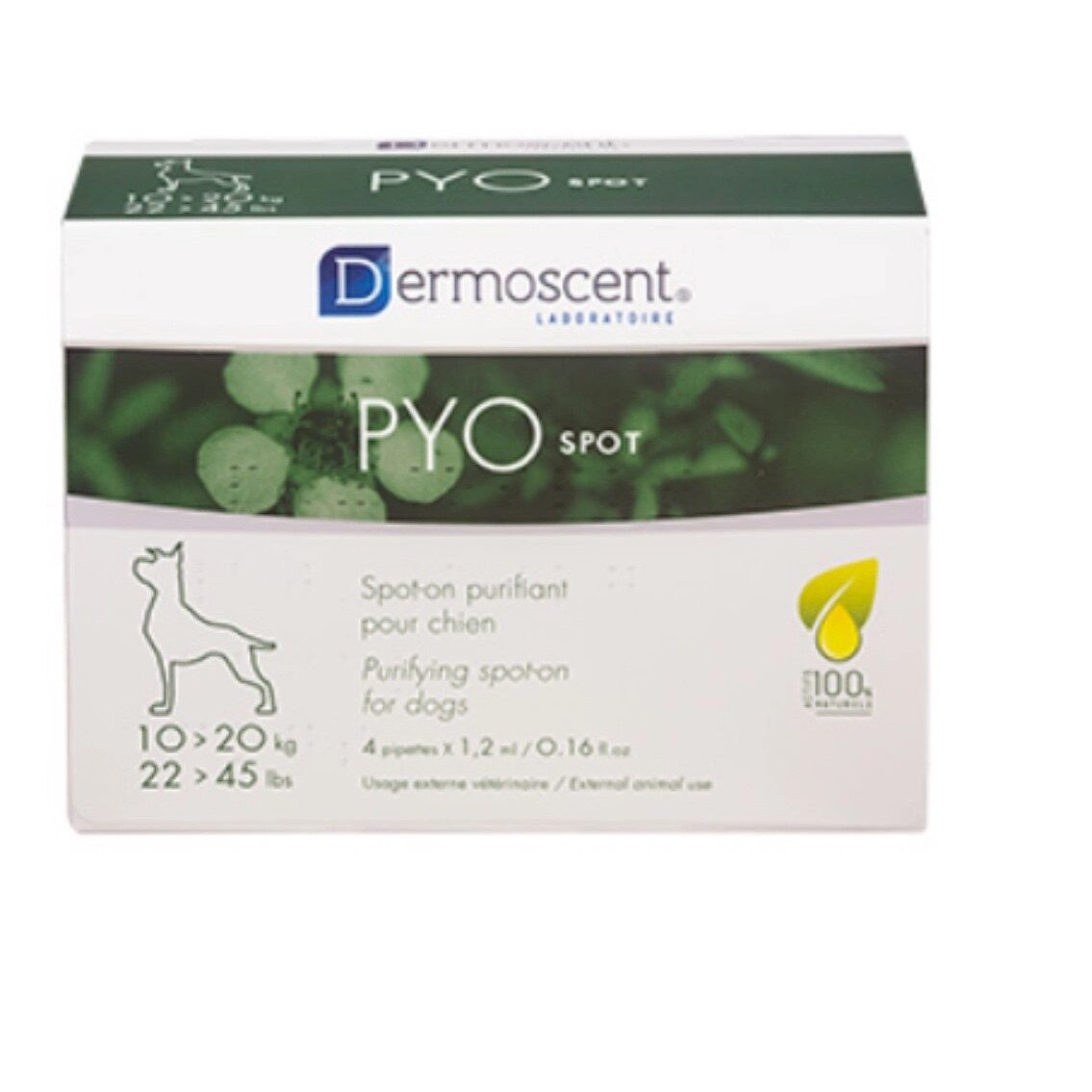 Пипети за кучета, Dermoscent PYO Spot, 10-20 кг, 4 пипети - eMAG.bg