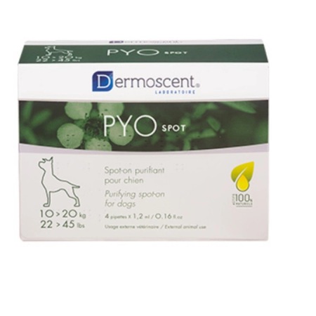 Пипети за кучета, Dermoscent PYO Spot, 10-20 кг, 4 пипети - eMAG.bg
