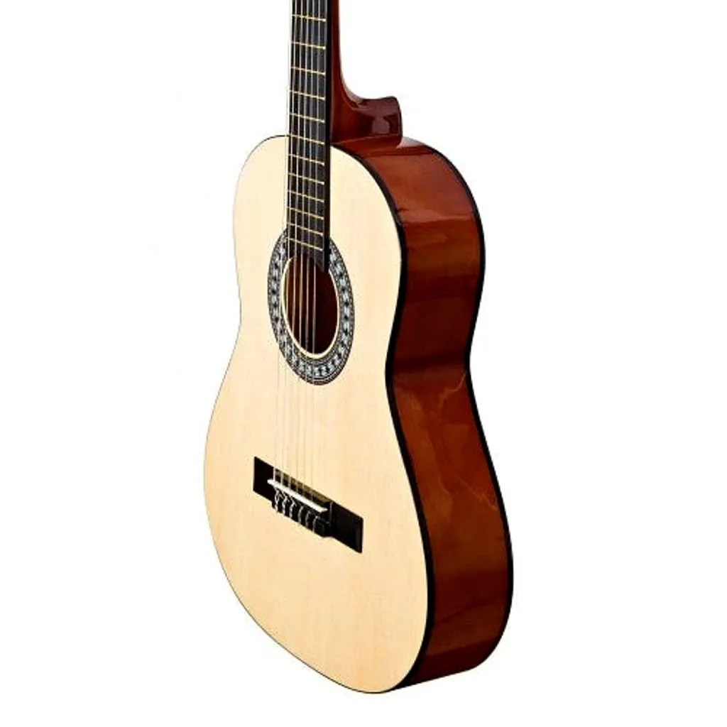 Chitara Clasica Naturala 4/4, 6 Corzi Metalice, 95 cm cu Husa Chitara ...