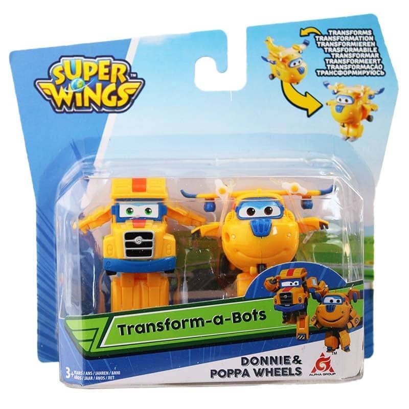 Super Wings Átalakuló játékrepülő 2 db-os készlet, Donnie, Poppa Wheels ...