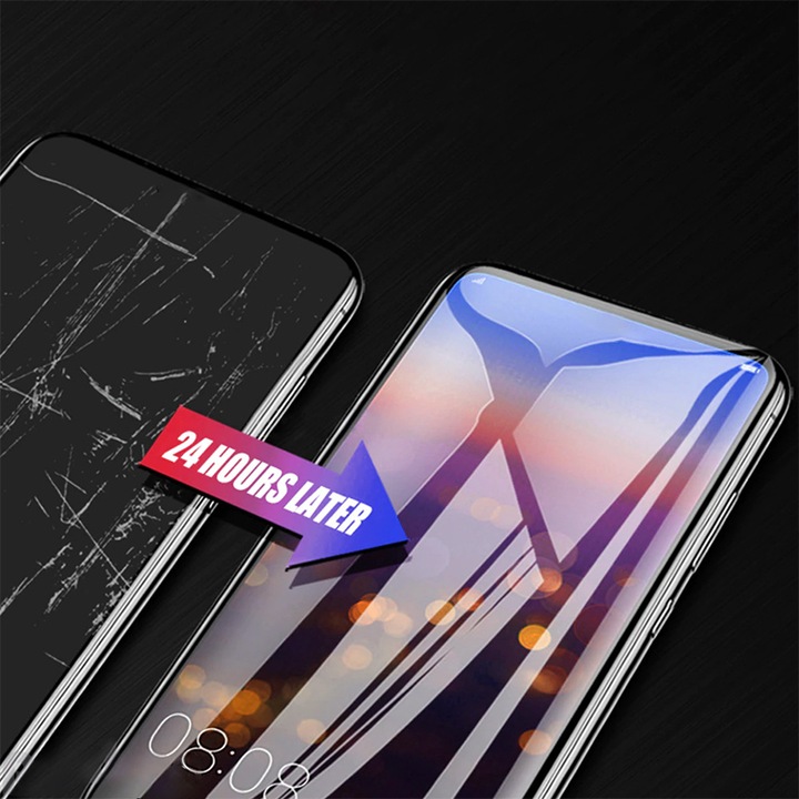 Folie AZIAO 200μm pentru Vodafone Smart E9, Flexible Hydro-Glass, Display Securizat, Easy ...