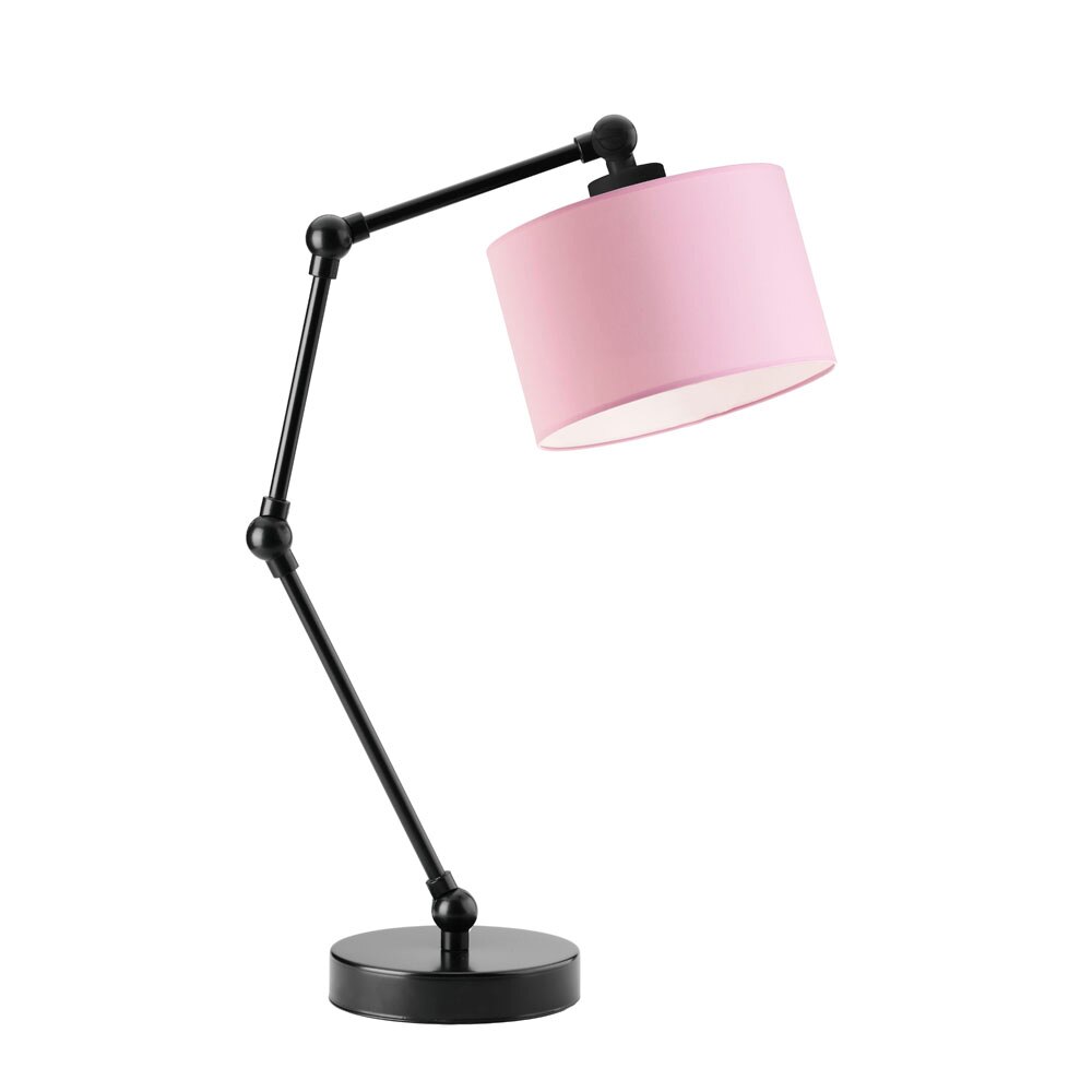 Lampa de noptiera reglabila, Lysne, Asmara, Rama Neagra, Abajur Roz ...