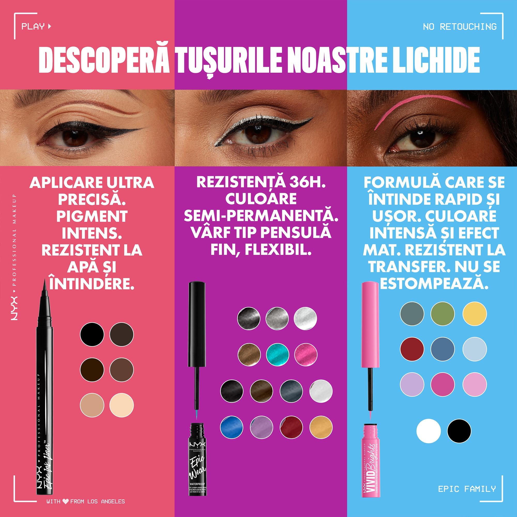 Tus lichid pentru ochi NYX PM Epic Ink Liner 1 Black, 1 ml - eMAG.ro