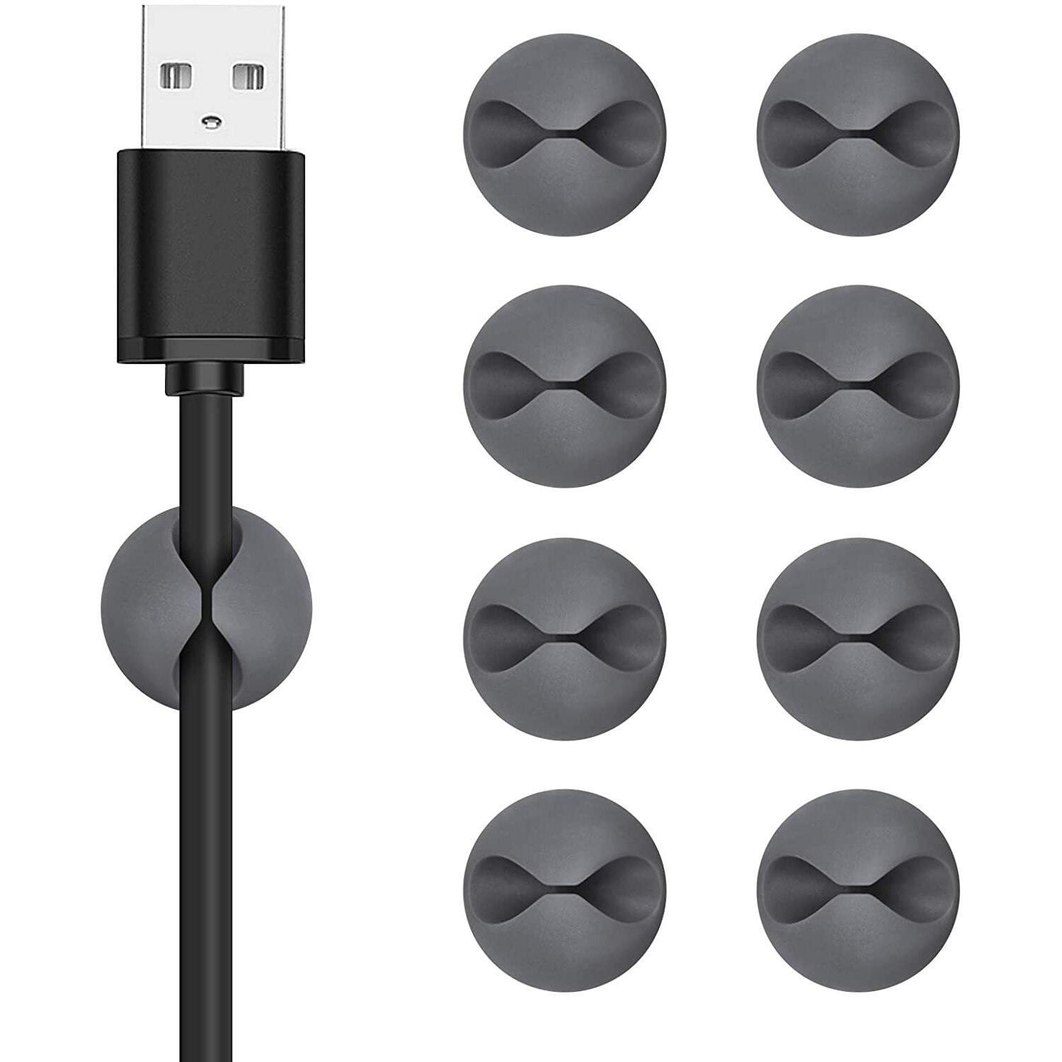 Set 8 organizatoare cabluri Parafasa, Adeziv, 2.8 cm, Gri - eMAG.ro Set 8 organizatoare cabluri Parafasa, Adeziv, 2.8 cm, Gri - eMAG.ro