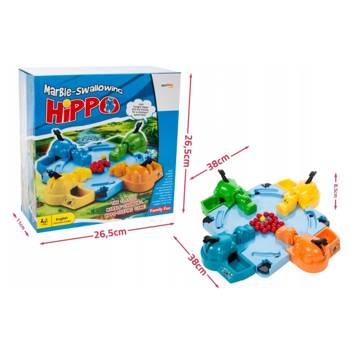 Интерактивна игра, Eating Hippos 4 играча Blue - eMAG.bg