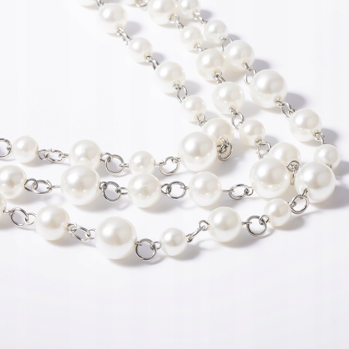 Curea de dama cu perle, Little Angel, Metal, Argintiu, 100 cm - eMAG.ro