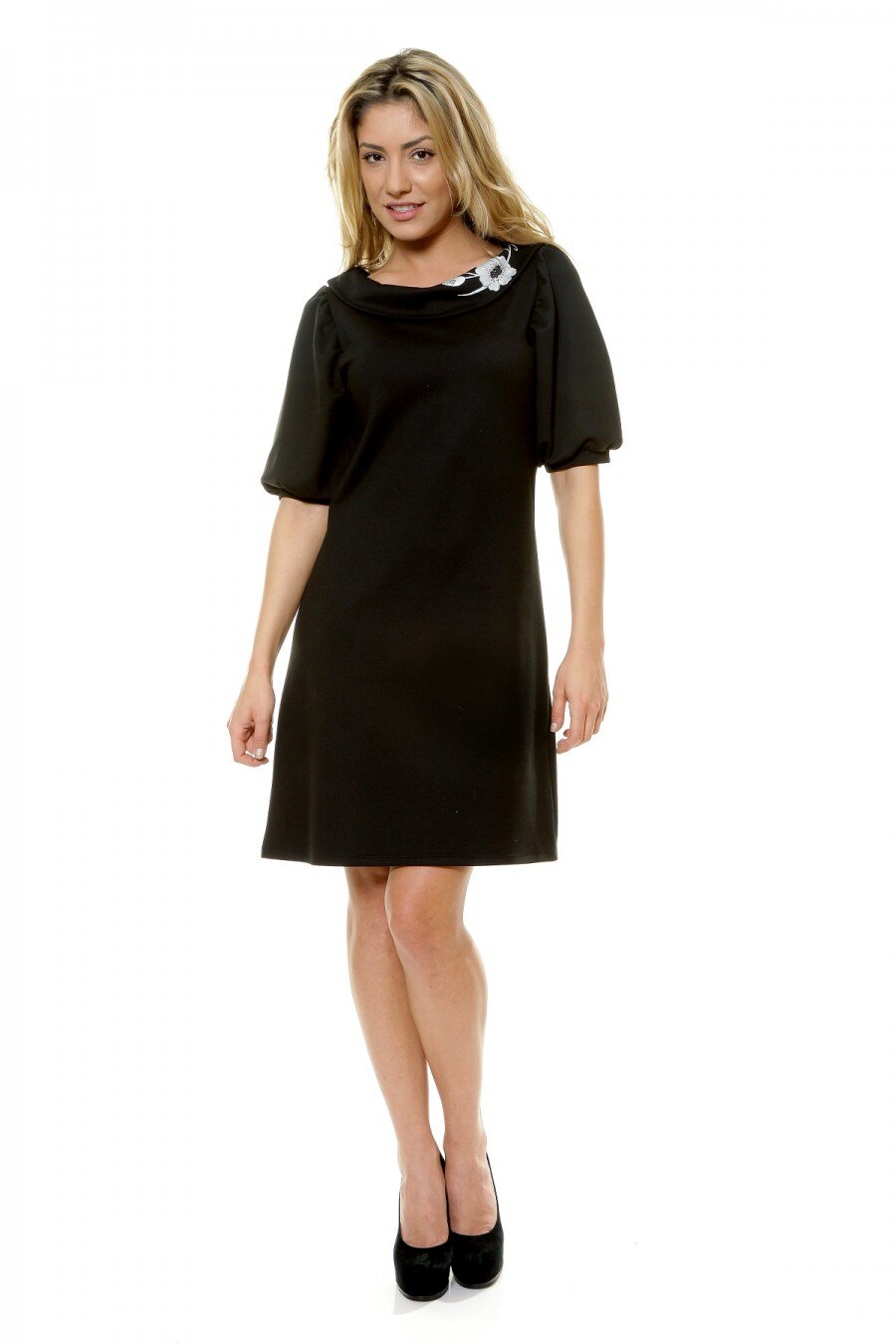 Rochie guler barcuta pictata, L - eMAG.ro