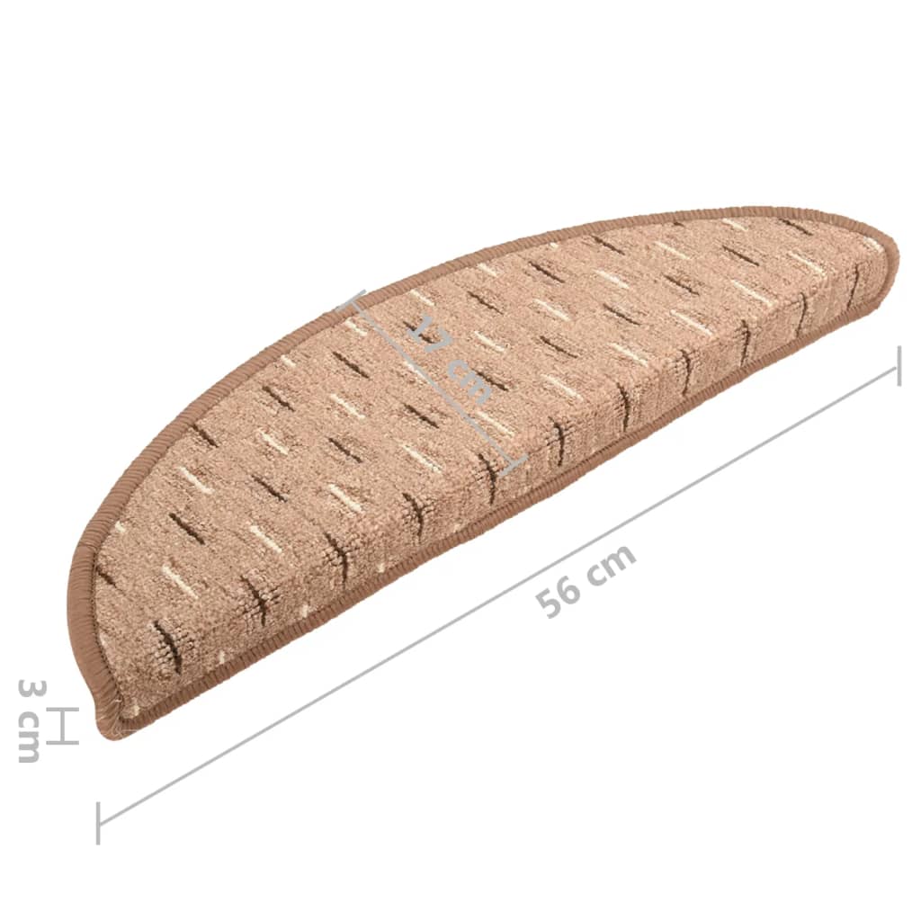 Set covorase pentru trepte scara vidaXL, 15 buc., maro, 56x17x3 cm, 2. ...