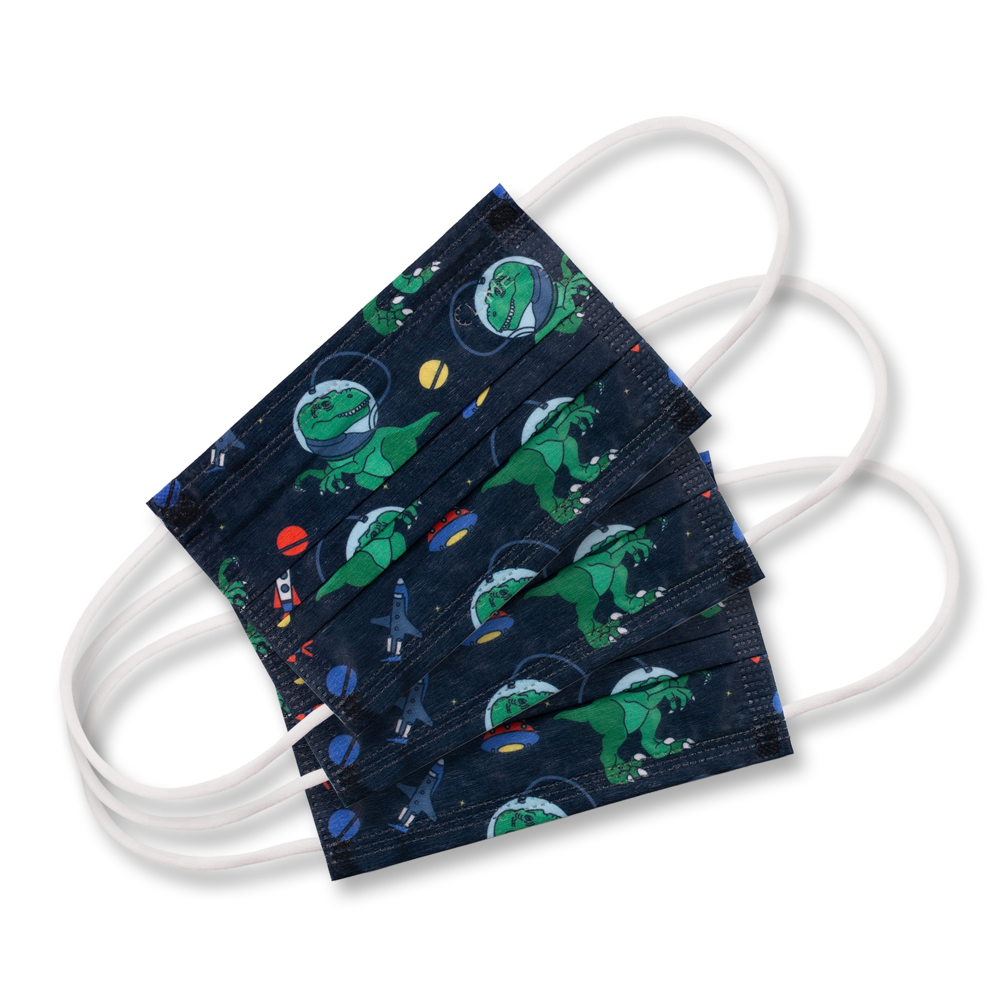 Set 50 Masti Chirurgicale Copii, Tip II, 3 straturi, Dino Galaxy, LIME ...