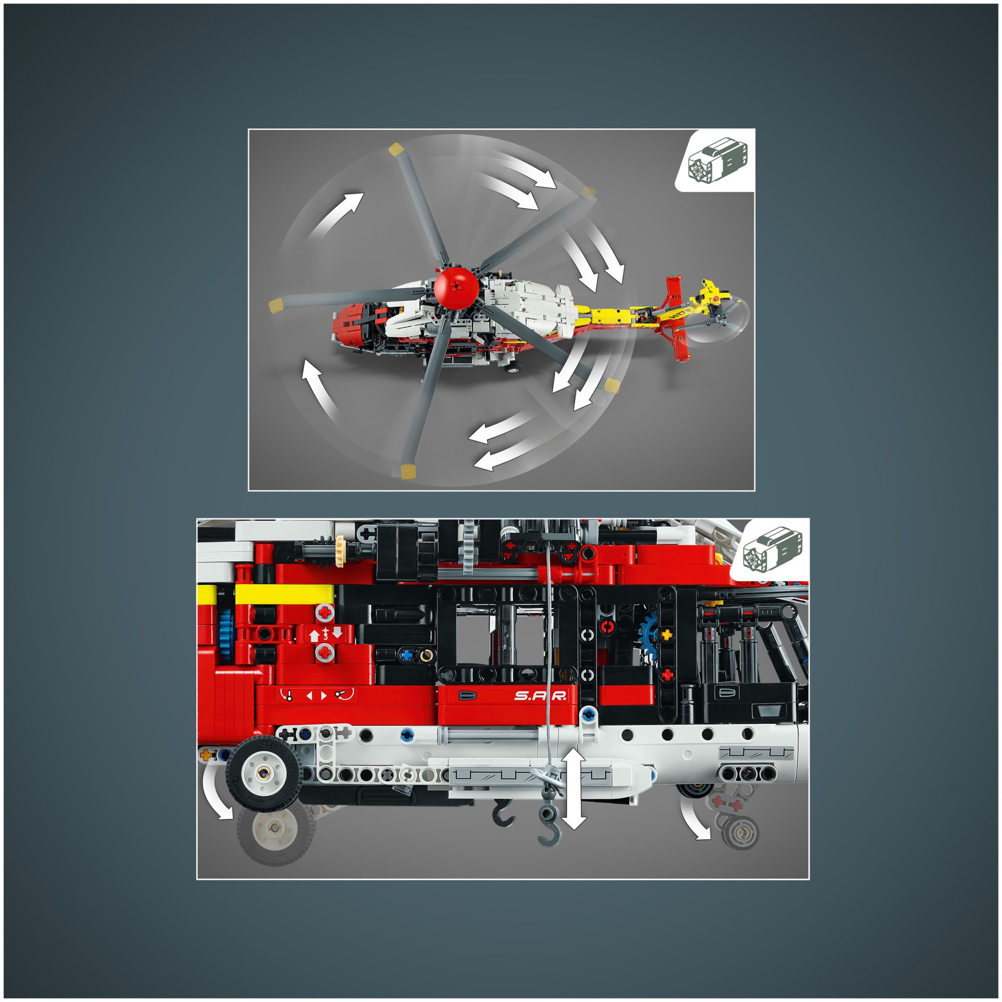 LEGO® Technic - Elicopter de salvare Airbus H175 42145, 2001 piese ...