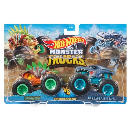 Set 2 masinute Hot Wheels Monster Trucks - Motosaurus si Mega Wrex - eMAG.ro