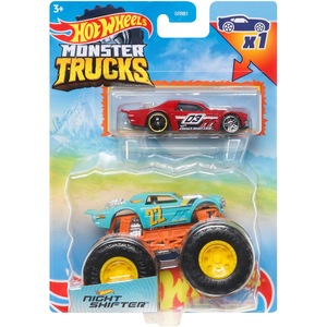Set 2 masinute Hot Wheels - Monster Truck si masinuta metalica Boneshaker - eMAG.ro