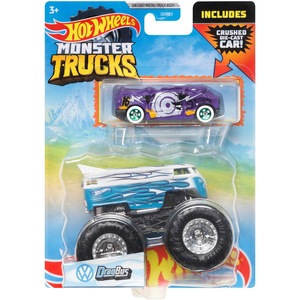 Set 2 masinute Hot Wheels - Monster Truck si masinuta metalica Boneshaker - eMAG.ro