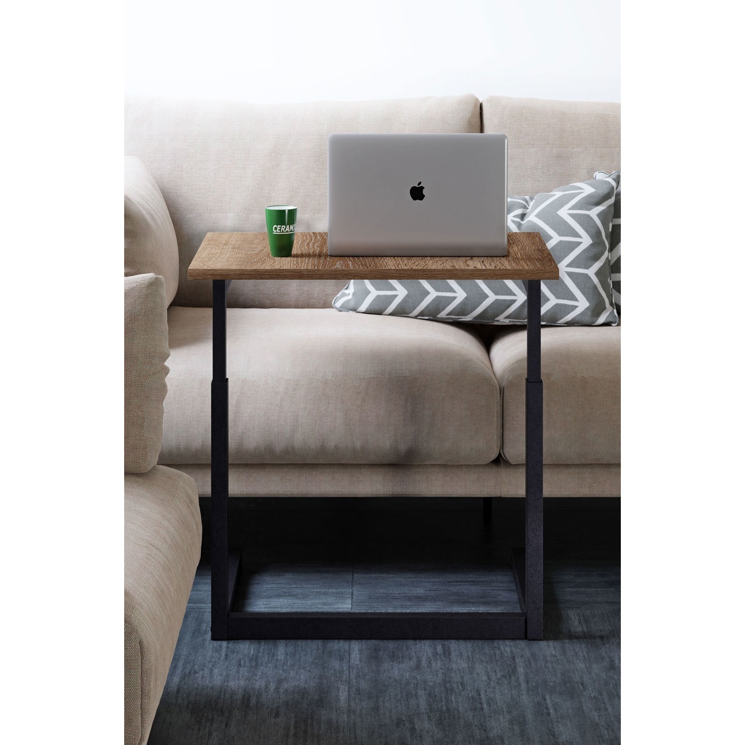 Birou Ceramical Laptop Reglabila, Latte, 40 x 60 x 43-73 cm - eMAG.ro