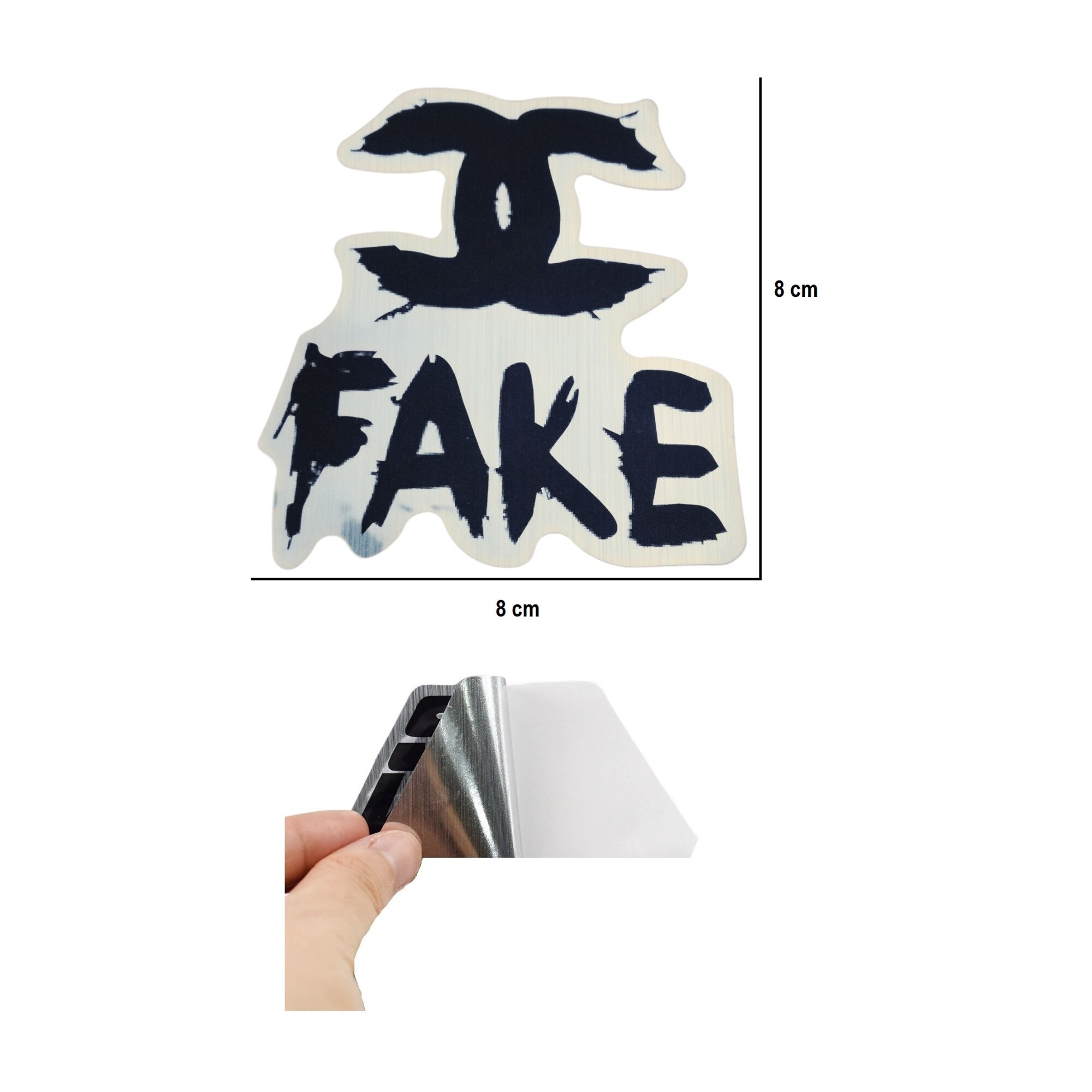 Sticker Fake Metalic, 8cmx8cm, pentru lipit pe Auto, Moto, Laptop ...