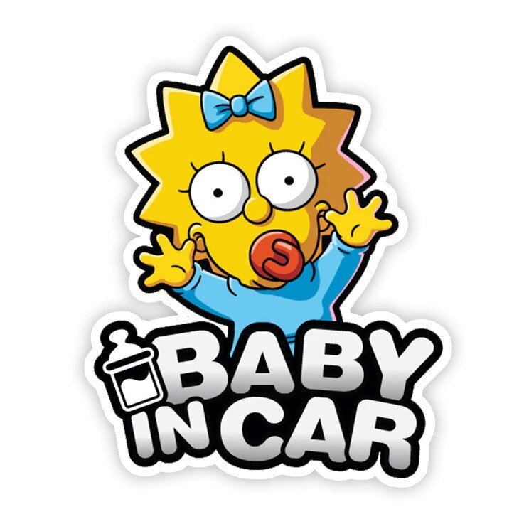 Sticker auto MAGGIE SIMPSON, Multicolor, 17 cm - eMAG.ro