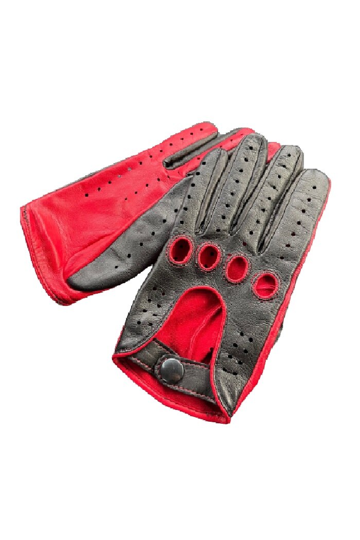 Manusi pentru condus, Piele de Ovina, Negru Rosu, Cusut Interior M2 ...