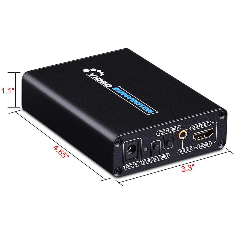 Convertor de la AV / S-Video la HDMI + mufa audio de 3,5 mm, Negru ...