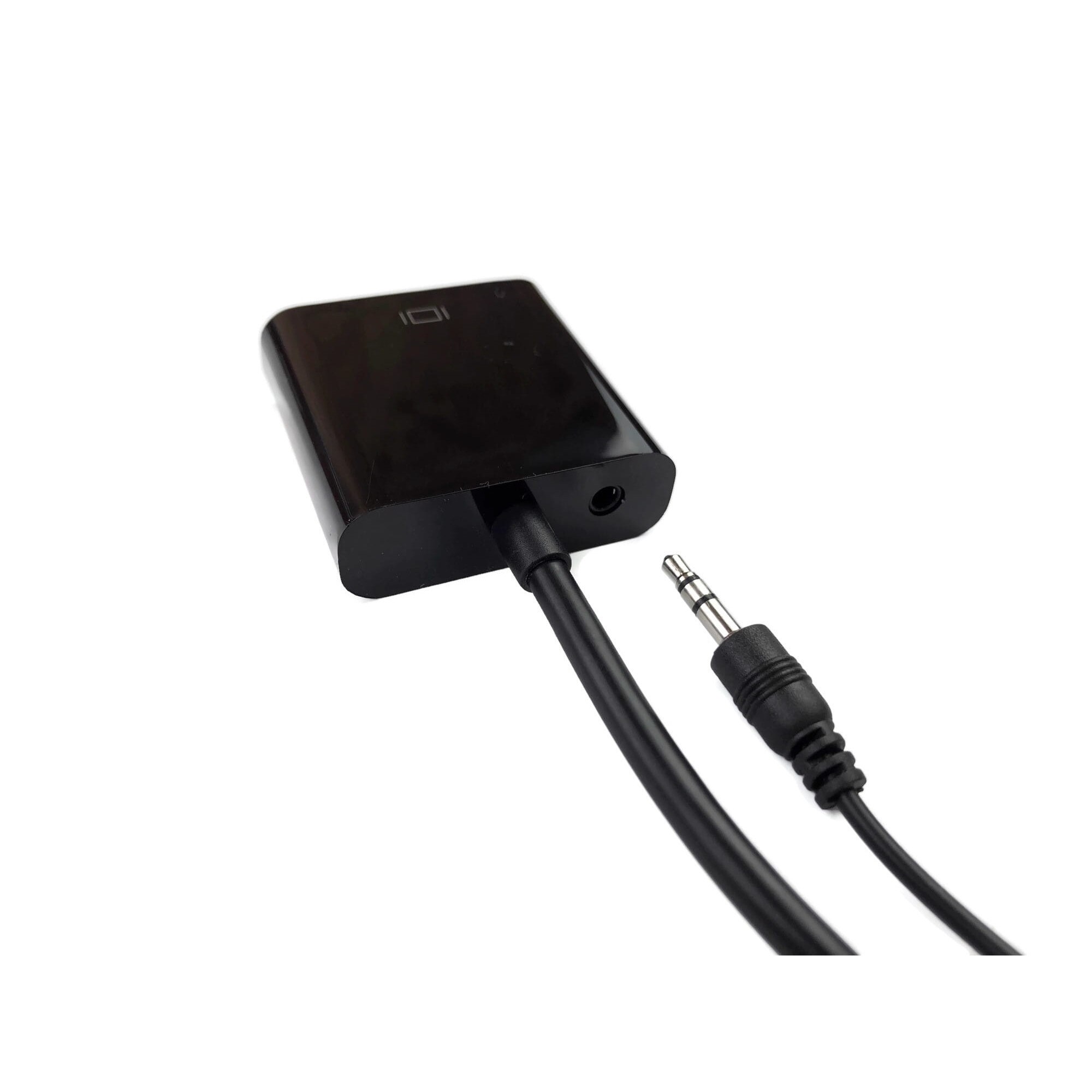 Adaptor micro HDMI la VGA + mufa audio de 3,5 mm, Negru - eMAG.ro