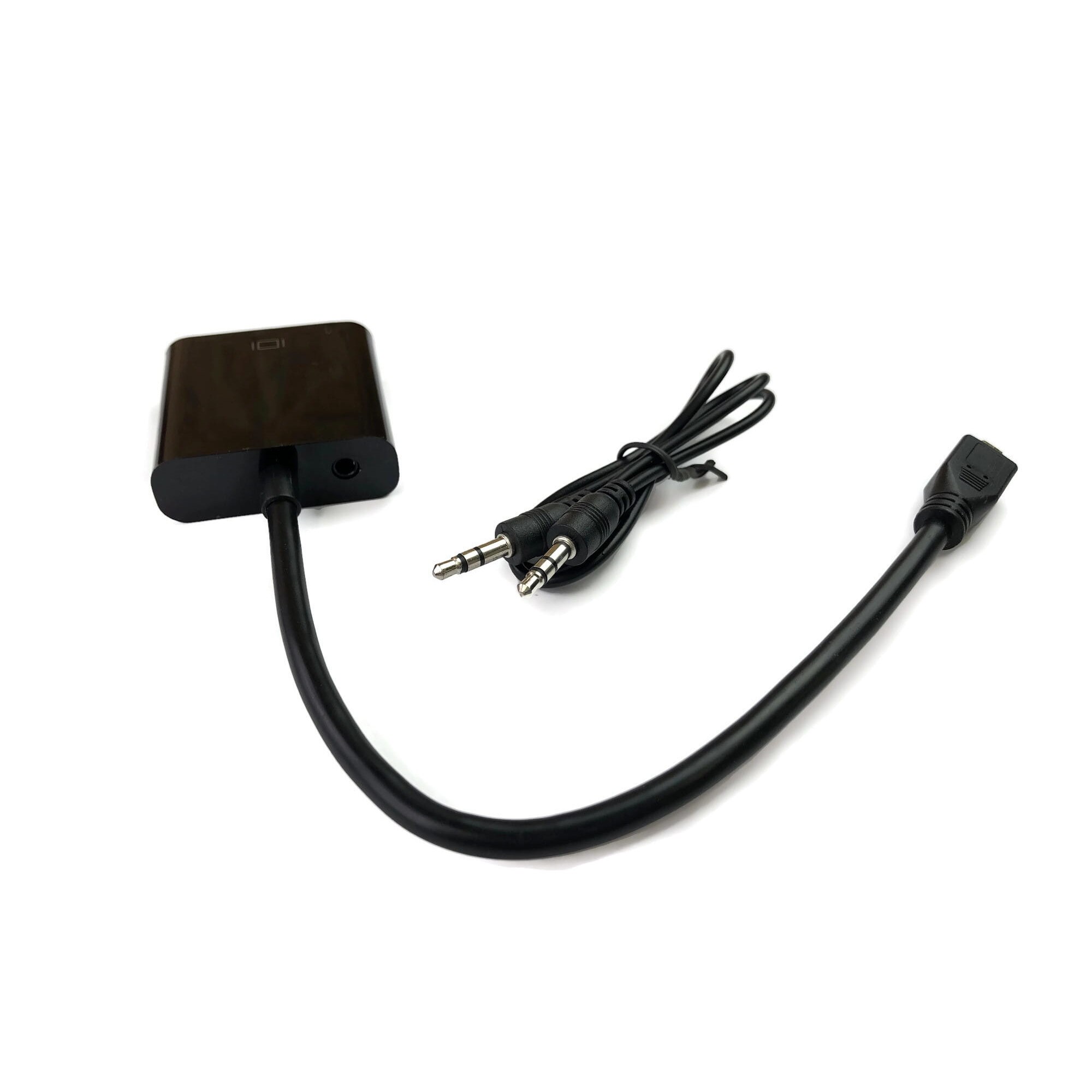 Adaptor micro HDMI la VGA + mufa audio de 3,5 mm, Negru - eMAG.ro