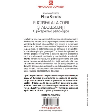 Plictiseala la copii si adolescenti, Elena Bonchis - eMAG.ro