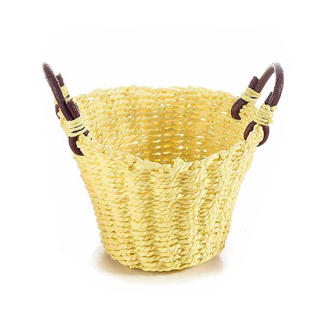 Cos decorativ din textil galben 11x11 cm - eMAG.ro