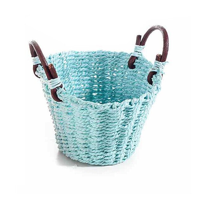 Cos decorativ din textil albastru 11x11 cm - eMAG.ro