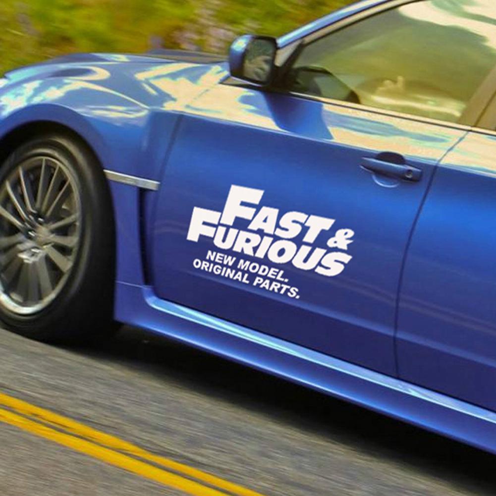 Sticker auto Fast & Furious alb 50 cm x 22,3 cm - eMAG.ro