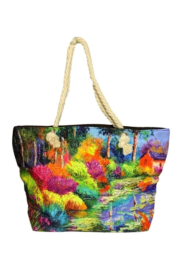 Geanta casual de vara, Dacali, vernil/mov - eMAG.ro