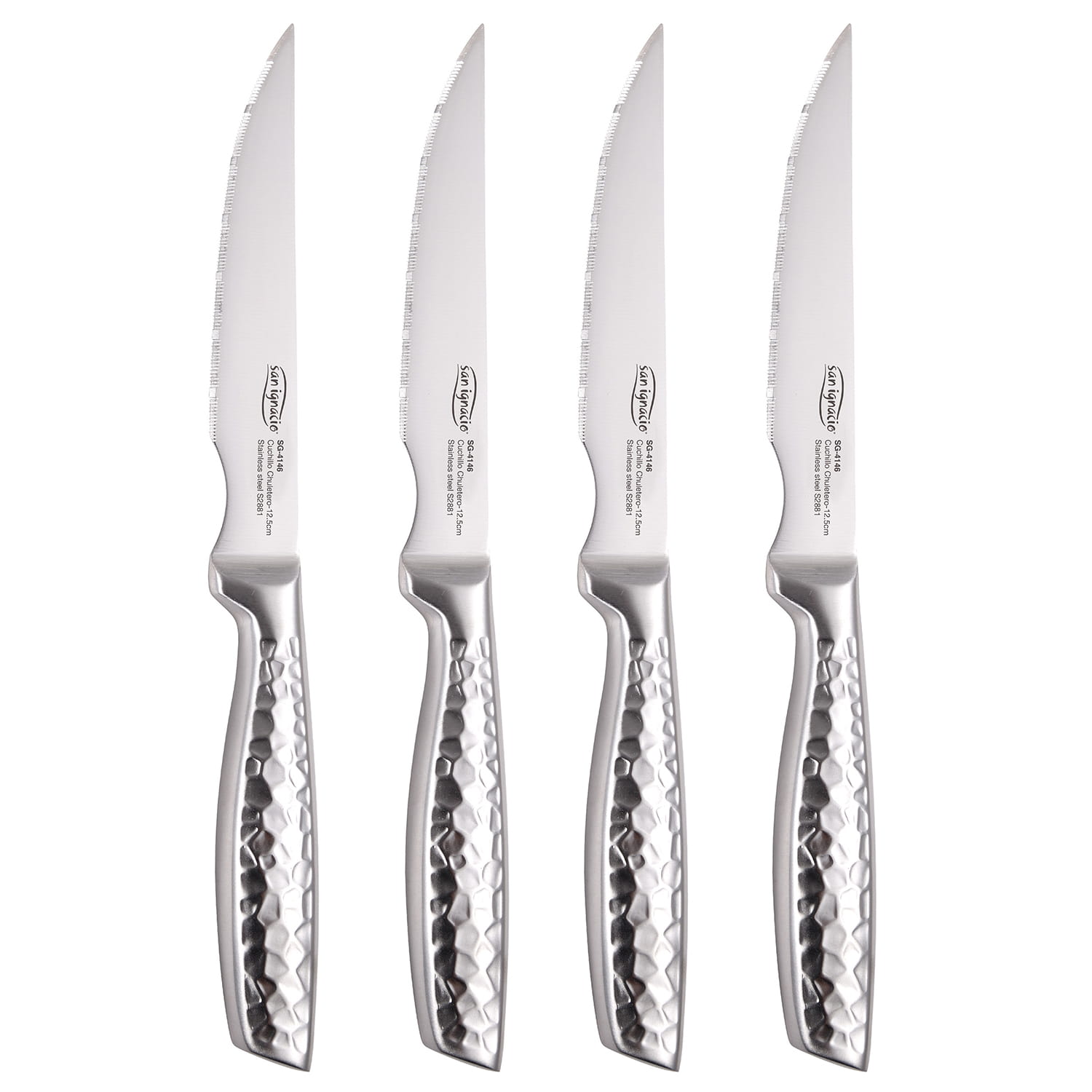 Set 4 cutite pentru friptura San Ignacio, Origen, 12.5 cm, Inox - eMAG.ro