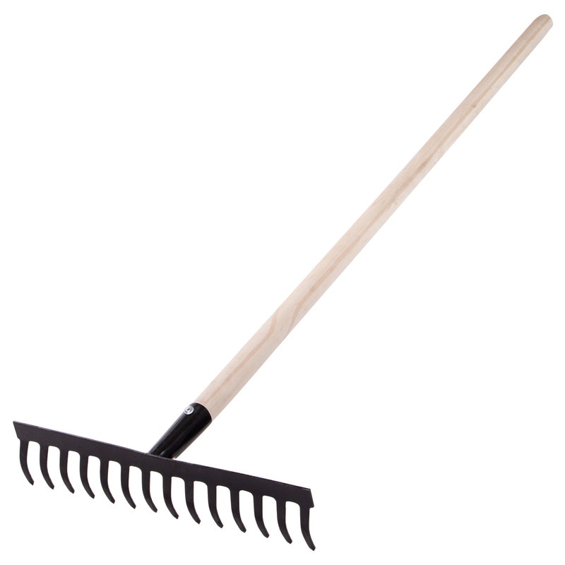 Grebla cu 14 dinti drepti din metal, coada din lemn, latime 36 cm, 120 ...