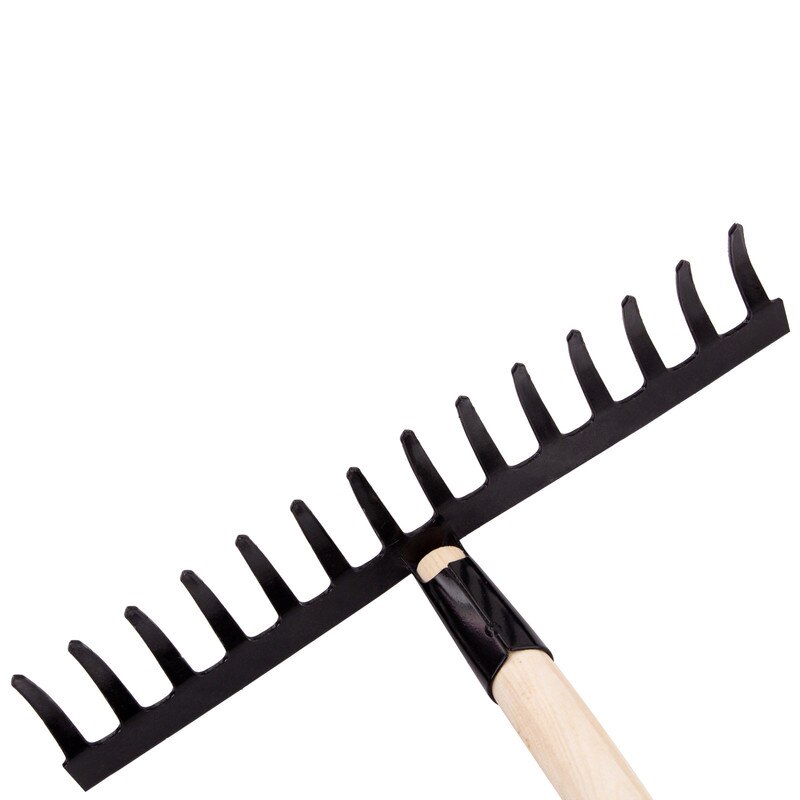 Grebla cu 14 dinti drepti din metal, coada din lemn, latime 36 cm, 120 ...